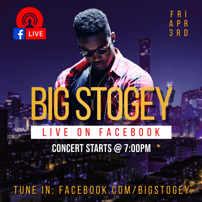 Copy of FACEBOOK LIVE CONCERT FLYER TEMPLATE | PosterMyWall