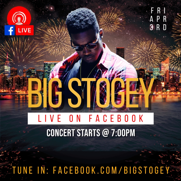 Copy of FACEBOOK LIVE CONCERT FLYER TEMPLATE | PosterMyWall