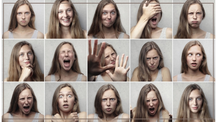 Facial expressions videocall template | PosterMyWall