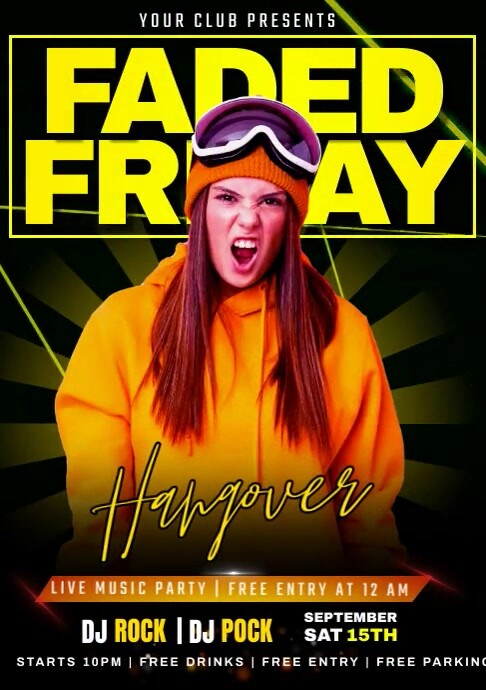 faded friday night party Template | PosterMyWall