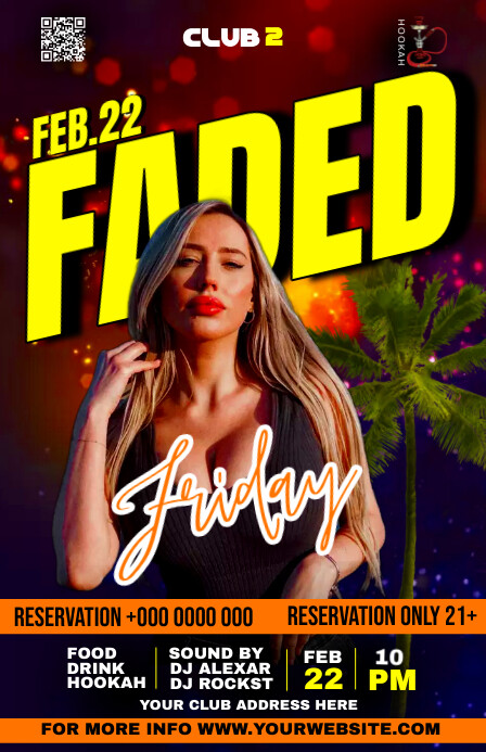 Faded Friday night party flyer Template | PosterMyWall