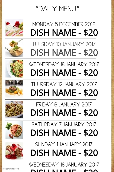 Copy of Daily Specials Menu Template | PosterMyWall