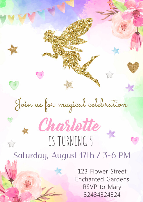 Fairy Invitations Template | PosterMyWall