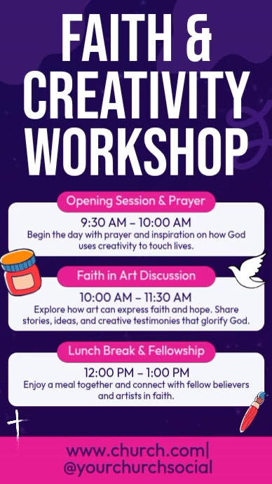 Faith and Creativity Workshop Template | PosterMyWall