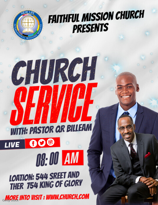 Faithful Gatherings Church Services Flyer Template | PosterMyWall