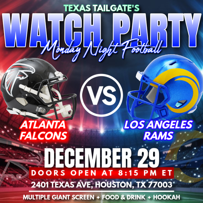 Falcons Vs Rams Watch Party - Atlanta Falcons Vs Los Angeles Rams Nfl ...