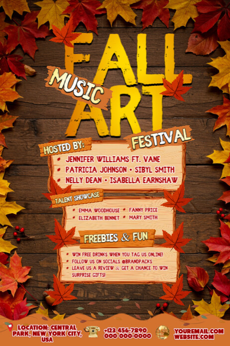 Fall Art and Music Festival Template | PosterMyWall