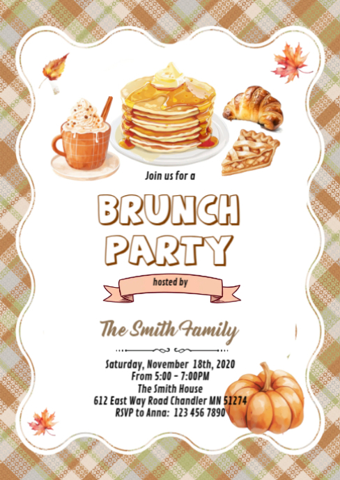 Modèle Fall autumn brunch party invitation | PosterMyWall