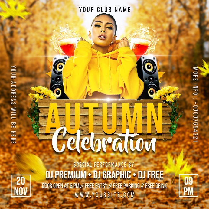 Fall / Autumn Festival Instagram Post Template | PosterMyWall