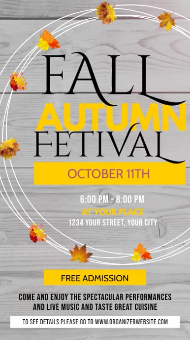 Fall Autumn Festival instagram story Template | PosterMyWall