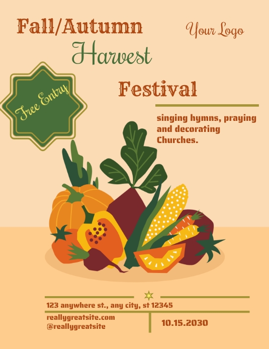 fall autumn harvest festival flyer Template | PosterMyWall