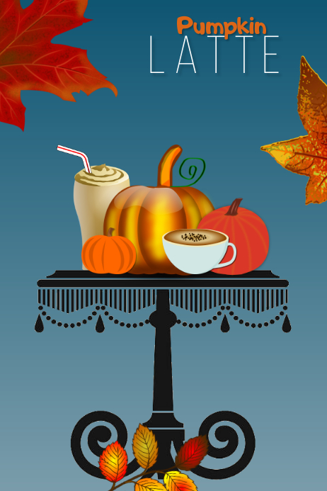 fall/autumn/latte/restaurant/cafe/coffee shop Template | PosterMyWall