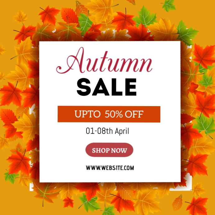 Fall / Autumn sale Post Template | PosterMyWall