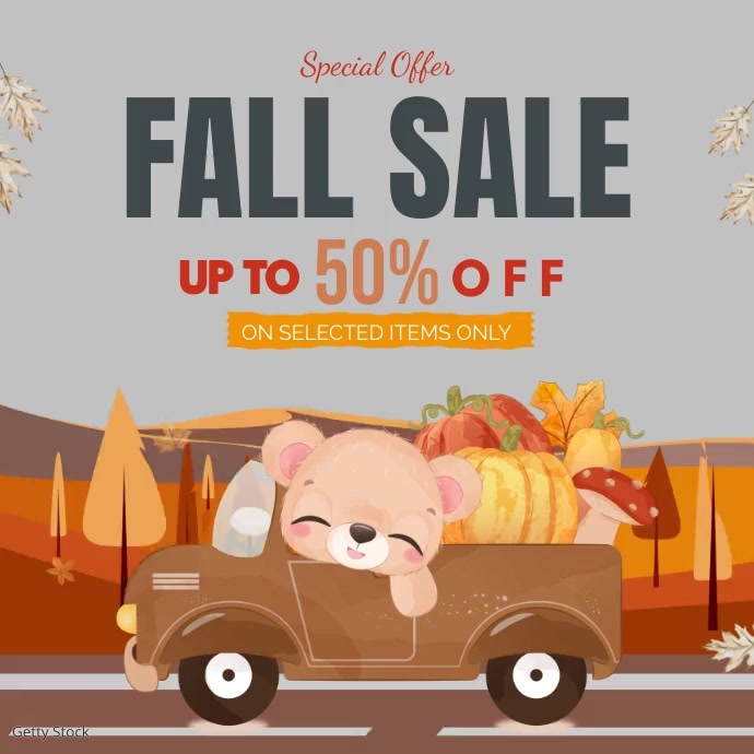 fall autumn sale poster Template | PosterMyWall