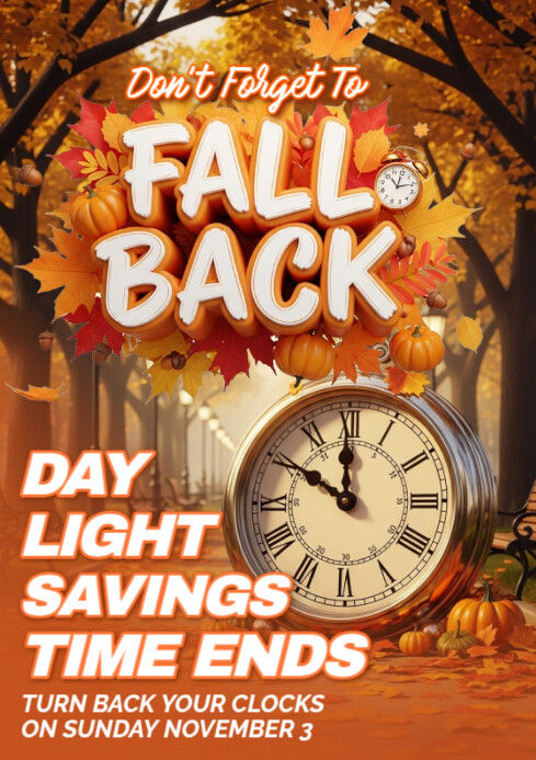 Fall Back Flyer Template | PosterMyWall