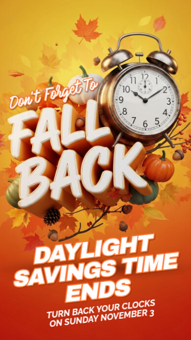 Fall Back Instagram Story Template | PosterMyWall