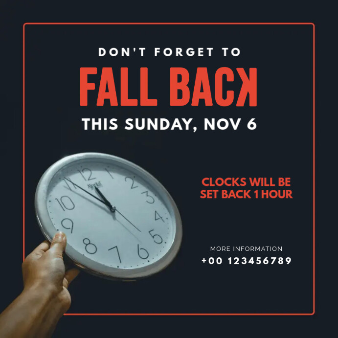 Plantilla de Fall back sunday | PosterMyWall