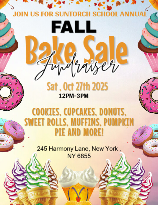 Fall Bake Sale Flyer Template | PosterMyWall