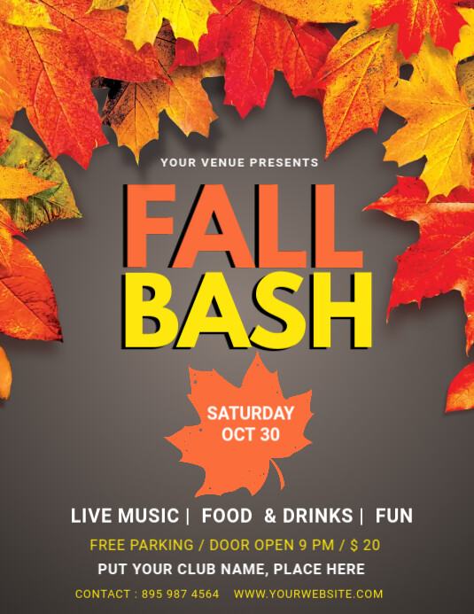 Fall bash flyer Template | PosterMyWall