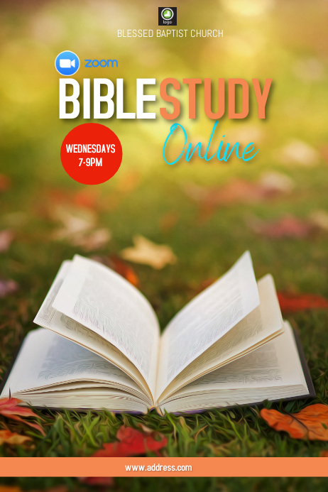 Fall Bible Study Online Poster Template | PosterMyWall