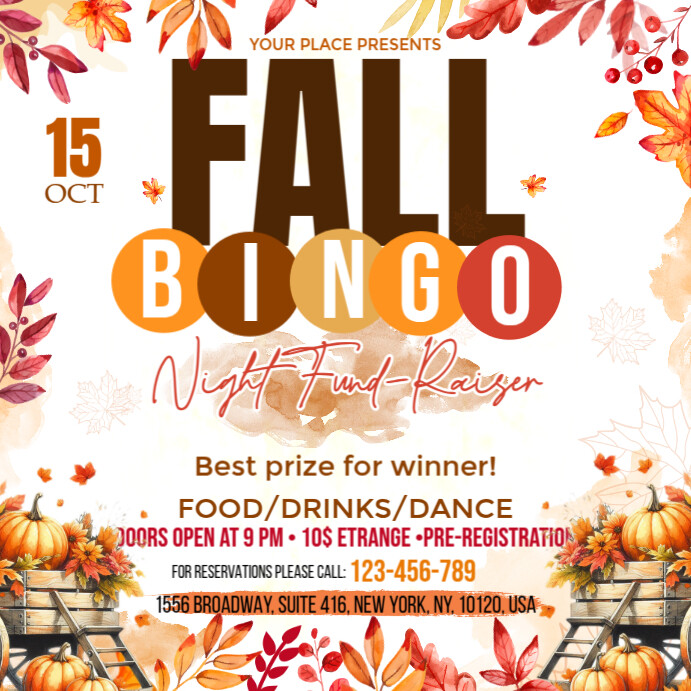 Fall Bingo Template | PosterMyWall