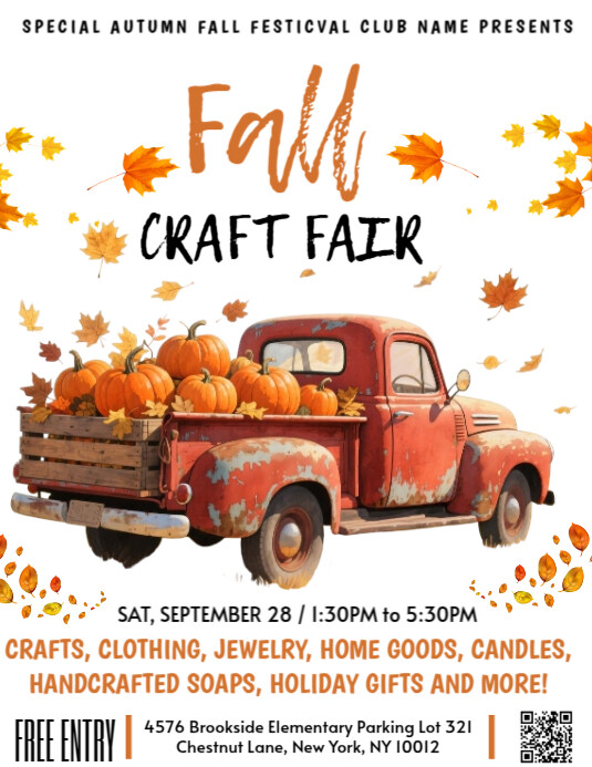 Fall Craft Fair Flyer Template | PosterMyWall