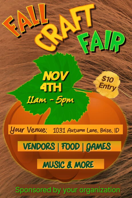 Fall Craft Fair Poster Template | PosterMyWall