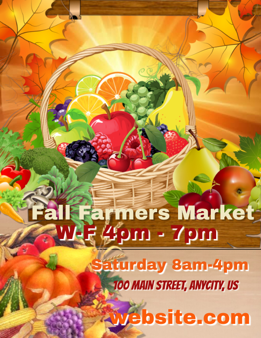 Fall Farmers Market Template | PosterMyWall