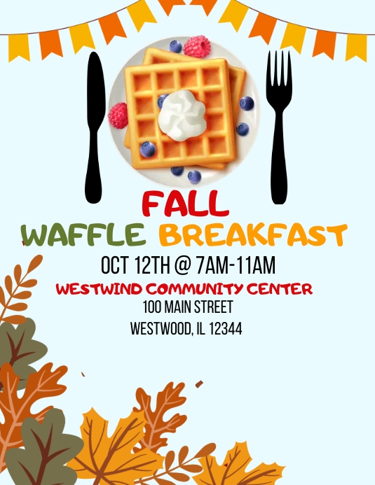 Fall Waffle Breakfast Template | PosterMyWall
