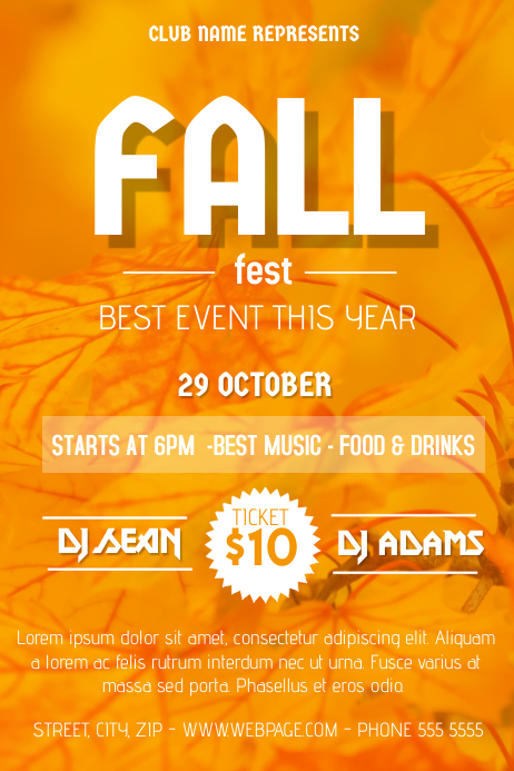 fall fest flyer template | PosterMyWall