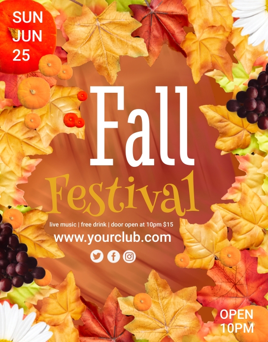 Fall festival ad design flyer Template | PosterMyWall