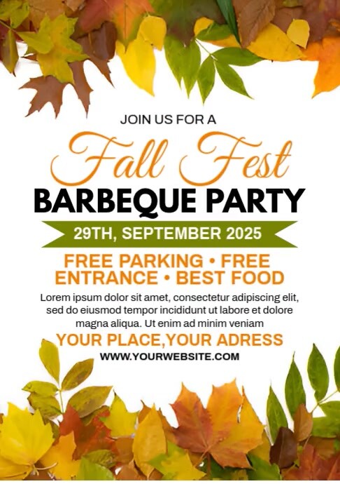 Fall Festival Barbeque Party Template | PosterMyWall