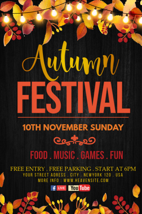 fall-festival-celebration-event%2c-design-template | PosterMyWall