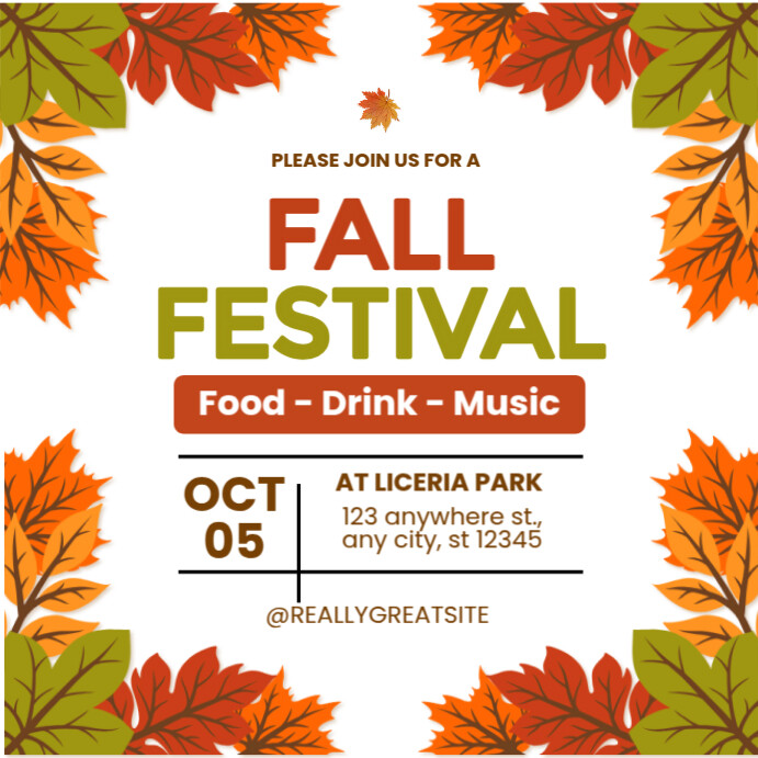 Fall festival invitation Template | PosterMyWall