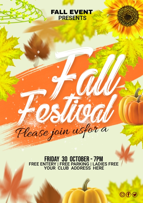 fall festival party ad design template | PosterMyWall