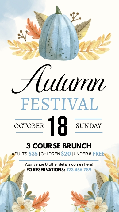 fall festival party invitation, harvest Template | PosterMyWall