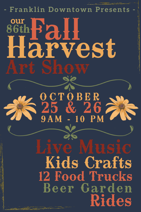 Fall Festival Poster Artistic Typography Template | PosterMyWall