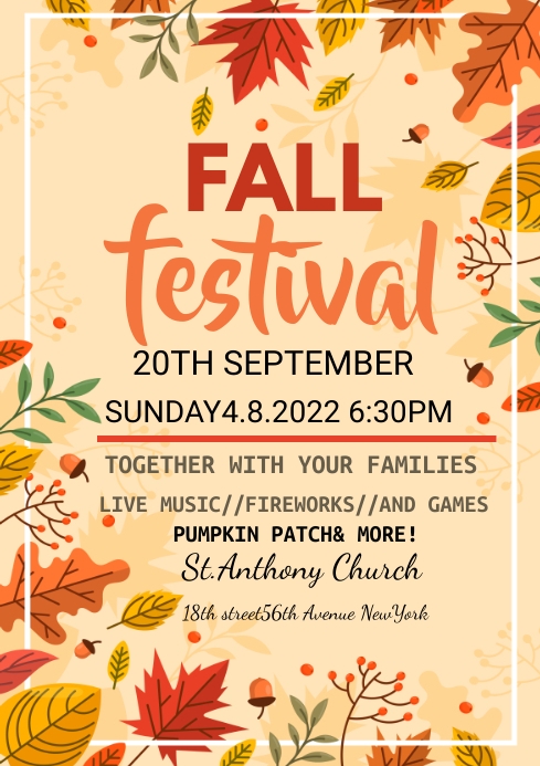 fall festival poster Template | PosterMyWall