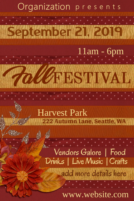 Fall Festival Poster Template | PosterMyWall