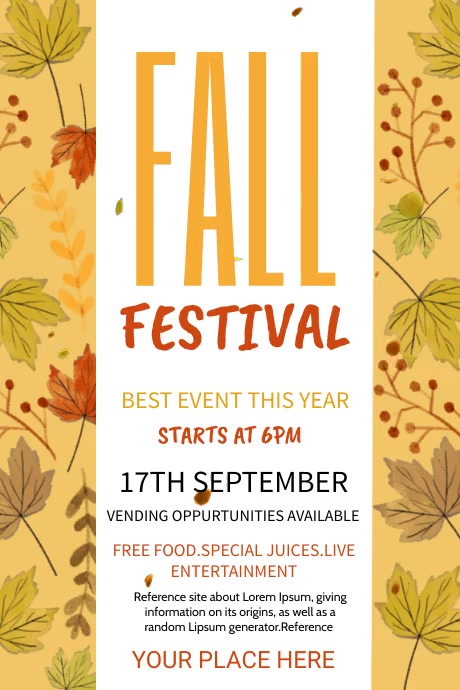 fall festival poster Template | PosterMyWall