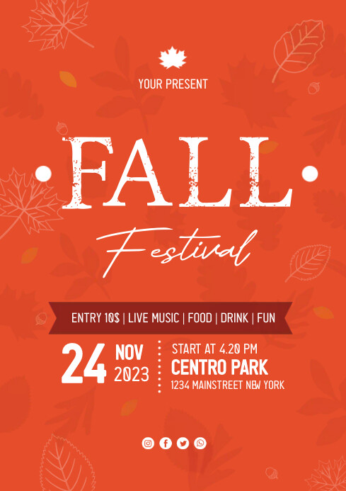Fall Festival Poster Flyers Template | PosterMyWall