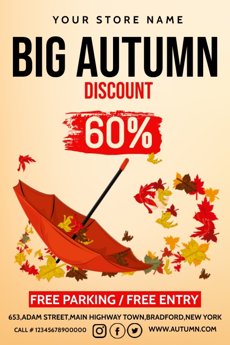 Fall flyer,Autumn Template | PosterMyWall