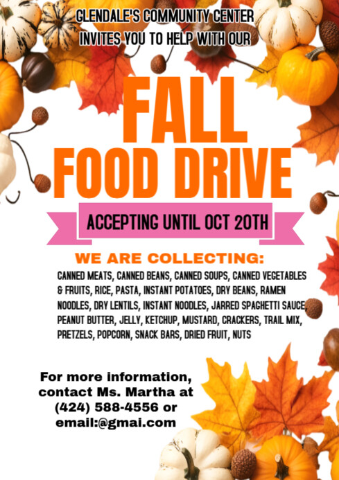 Plantilla de Fall Food Drive | PosterMyWall
