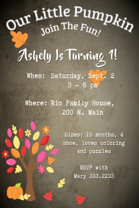 Fall Girl Birthday Template | PosterMyWall