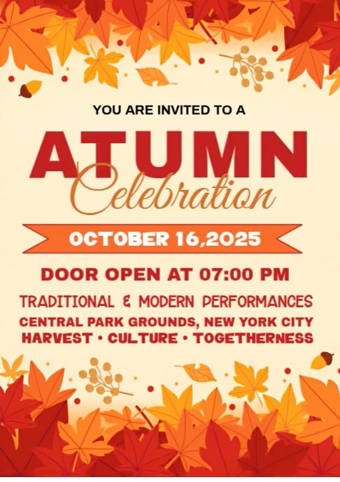 Fall Harvest Celebration Flyer Design Template | PosterMyWall