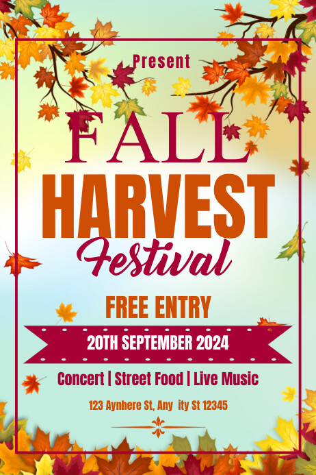 fall harvest festival Template | PosterMyWall