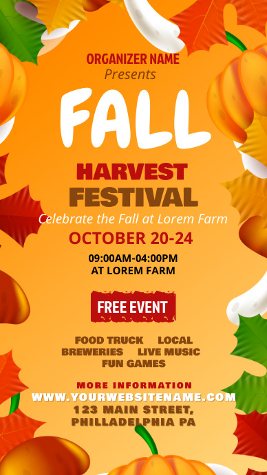 Plantilla de fall harvest festival | PosterMyWall