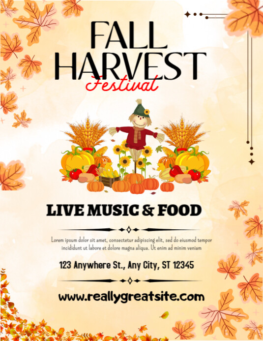 Fall Harvest Festival Flyer (us Letter) Template | PosterMyWall
