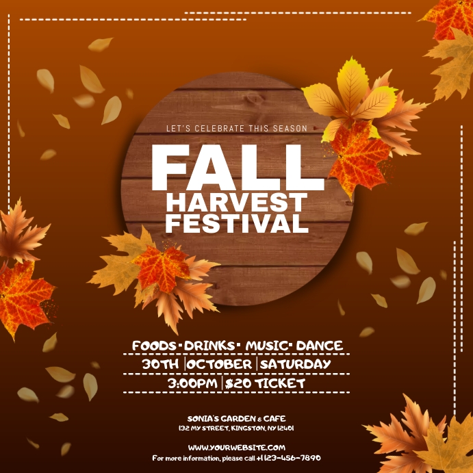 Fall Harvest Festival Instagram Template | PosterMyWall