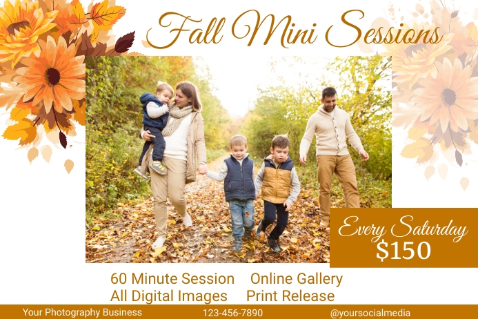 Fall Mini Session Template | PosterMyWall